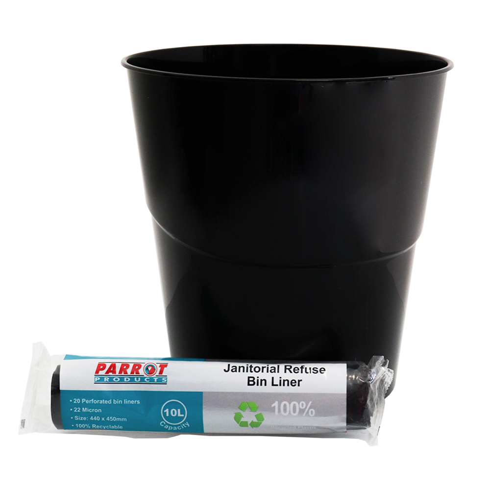 Promo Janitorial waste bin 10L + Refuse bag 22 micron 10L