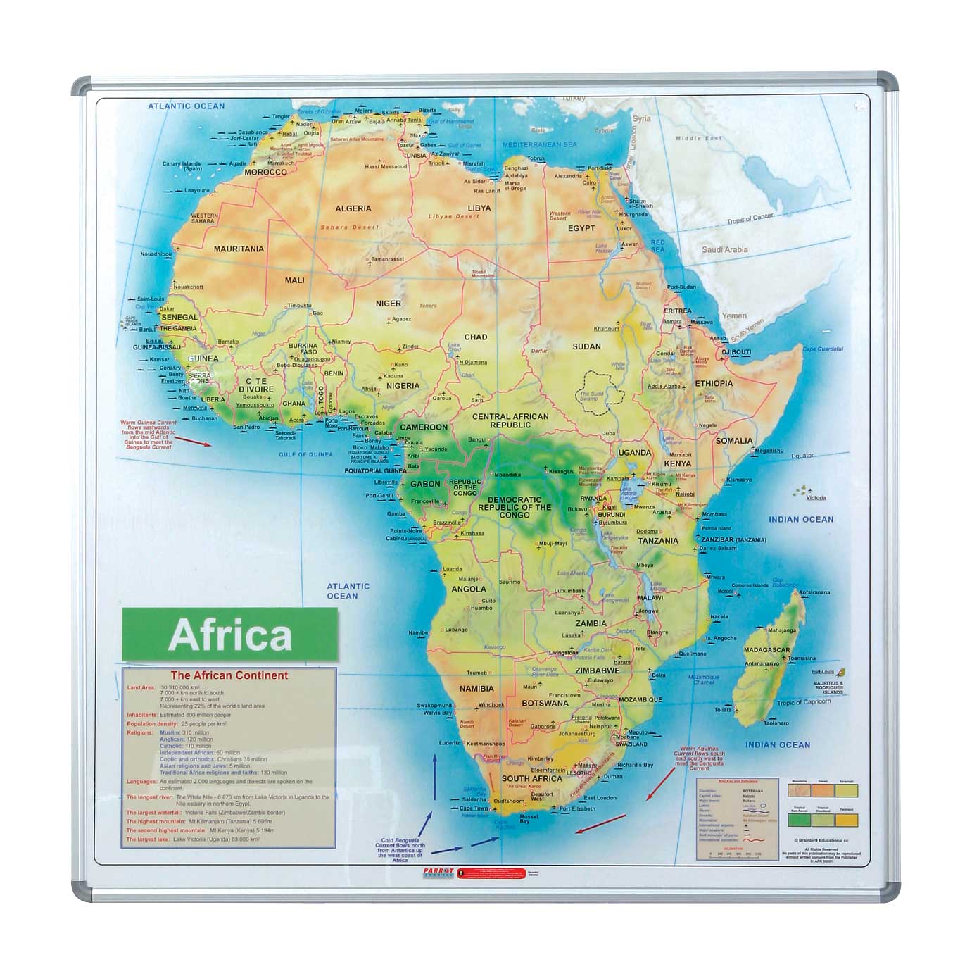 Map Board - Africa (1230*1230mm, Magnetic White)