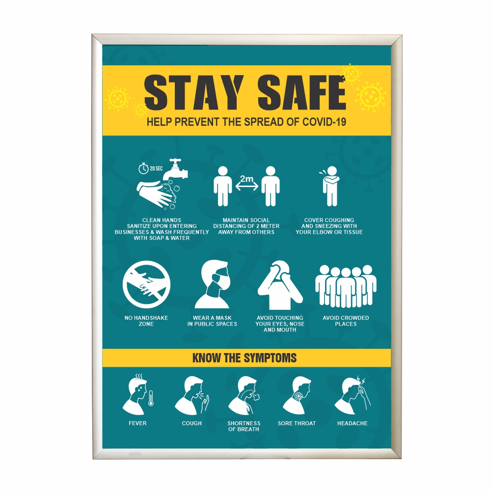 COVID-19 - Mitred Corner A1 Poster Frame - COVID 19 - Social Distancing ...
