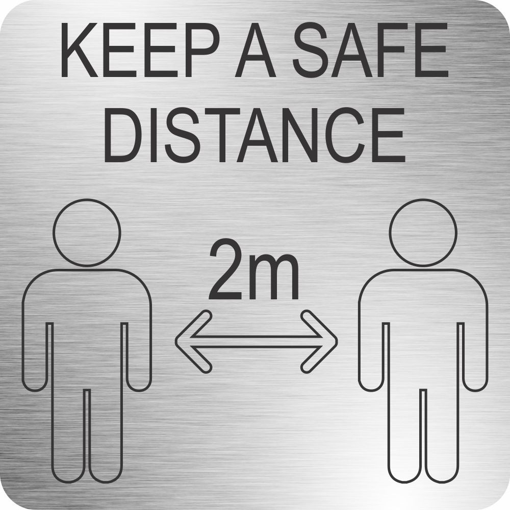 Safe Distance Sign (210 x 210mm - Brushed ACP)