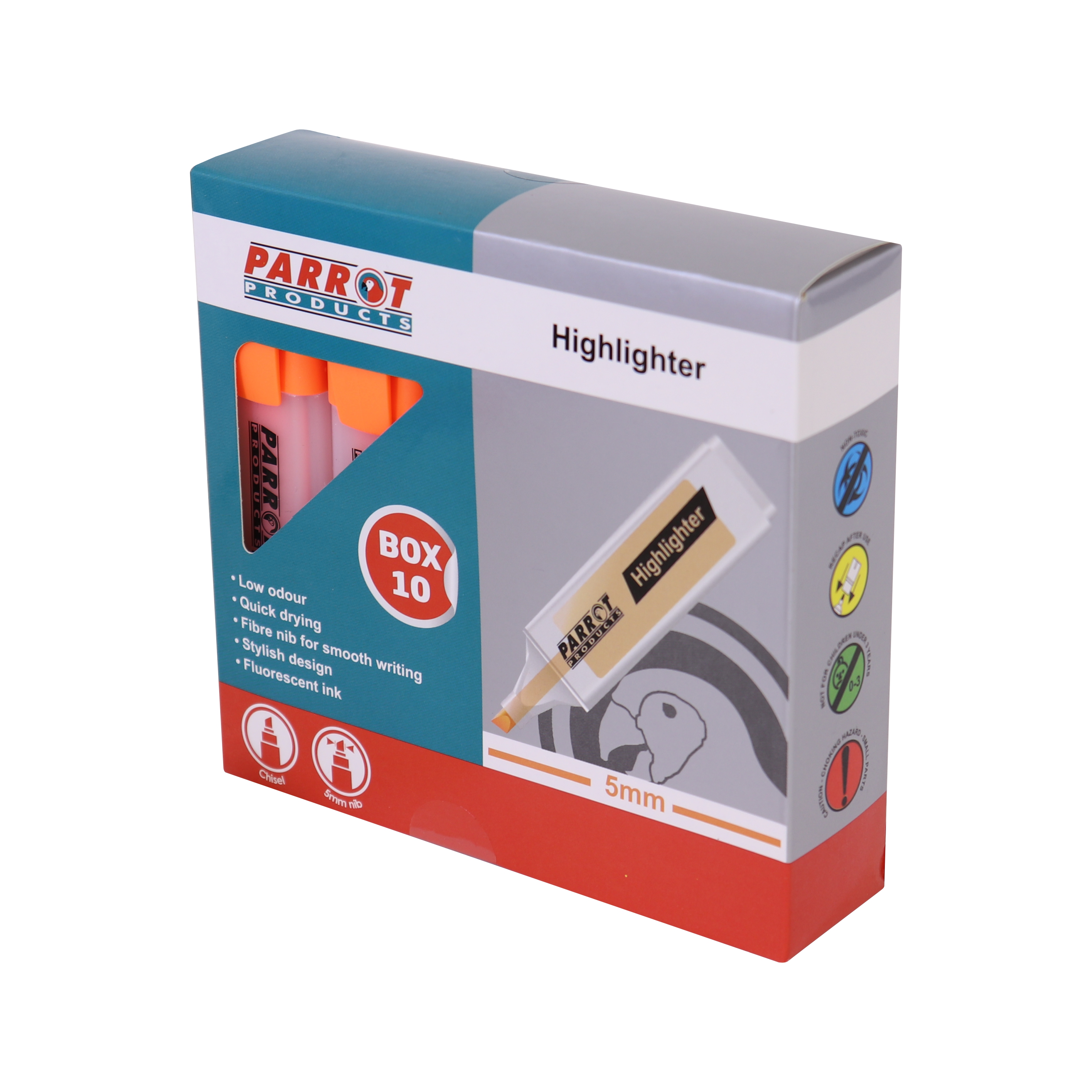 Highlighter Marker Box (10 Markers, Orange)